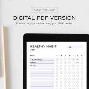 Habit Tracker Printable Healthy Habit Worksheet for Habit Tracking ...