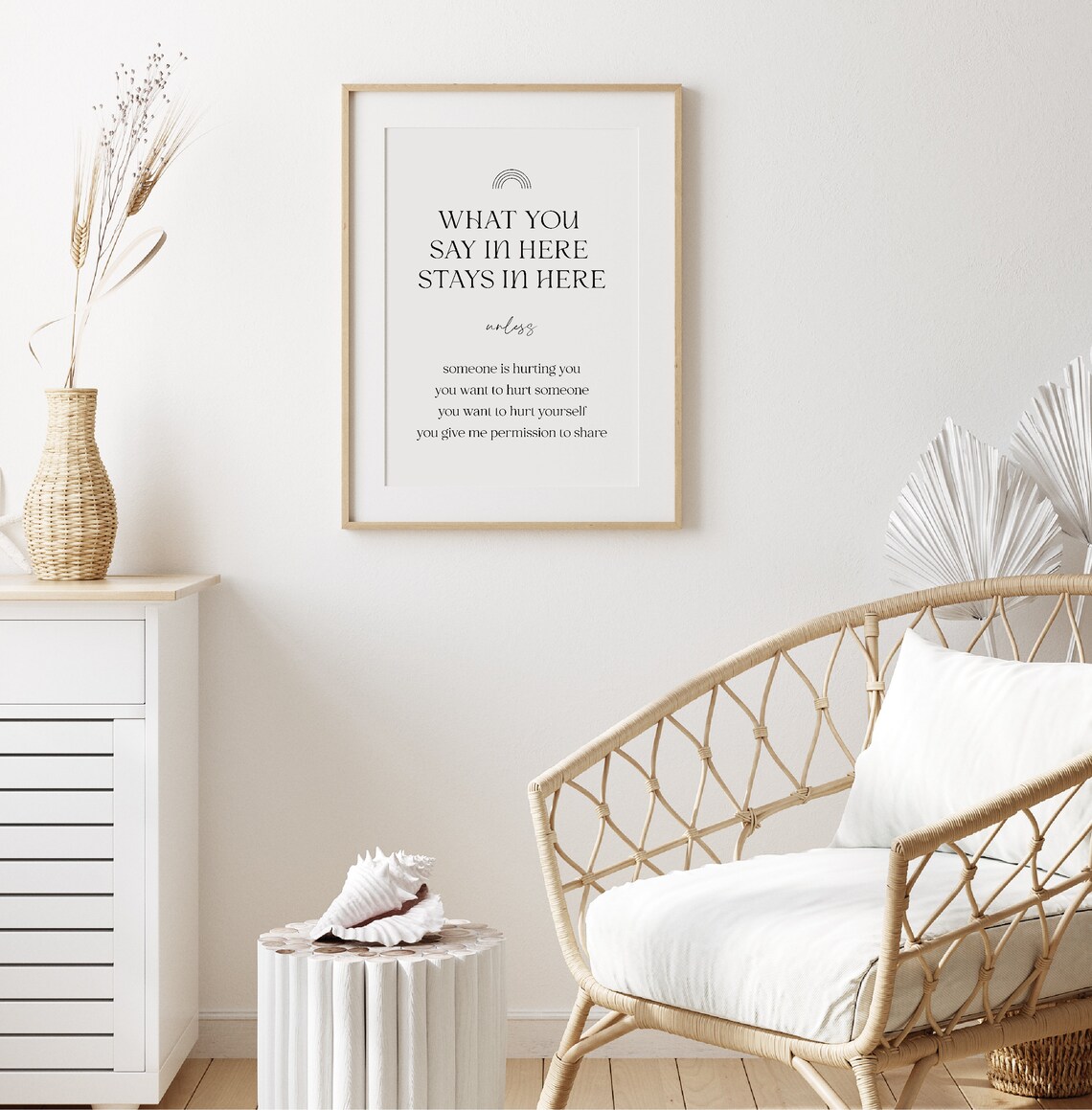 Confidentiality Poster Boho Counseling Office Decor School Psychologist ...