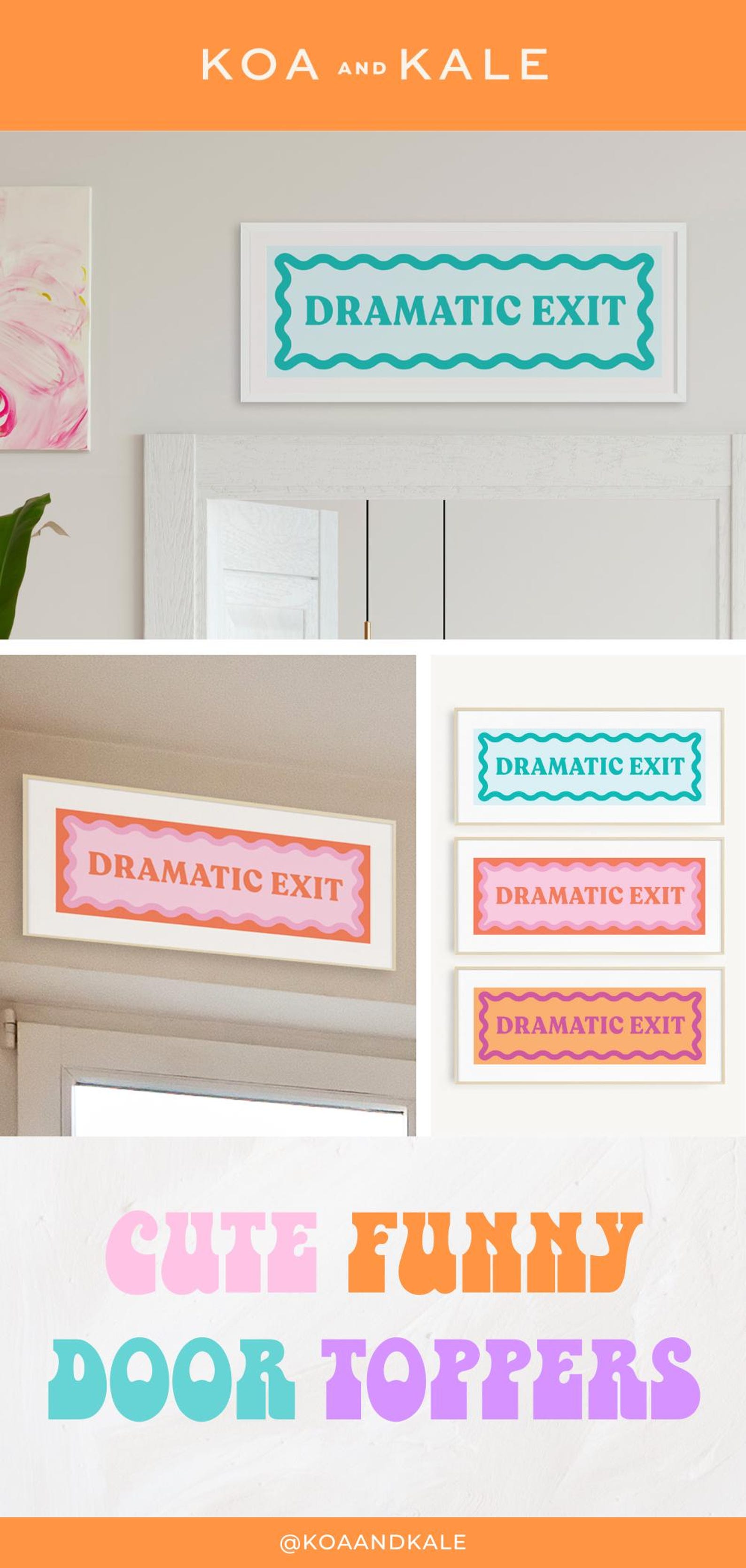 Dramatic Exit Door Topper Print Digital Colorful Exit Sign Printable ...