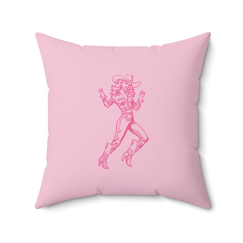 Pink Retro Cowgirl Accent Pillow Punchy Western Home Decor for Retro ...