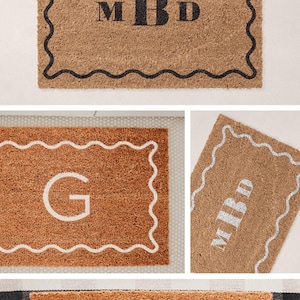 Personalized Scallop Doormat Custom Monogram Housewarming Gift Custom ...