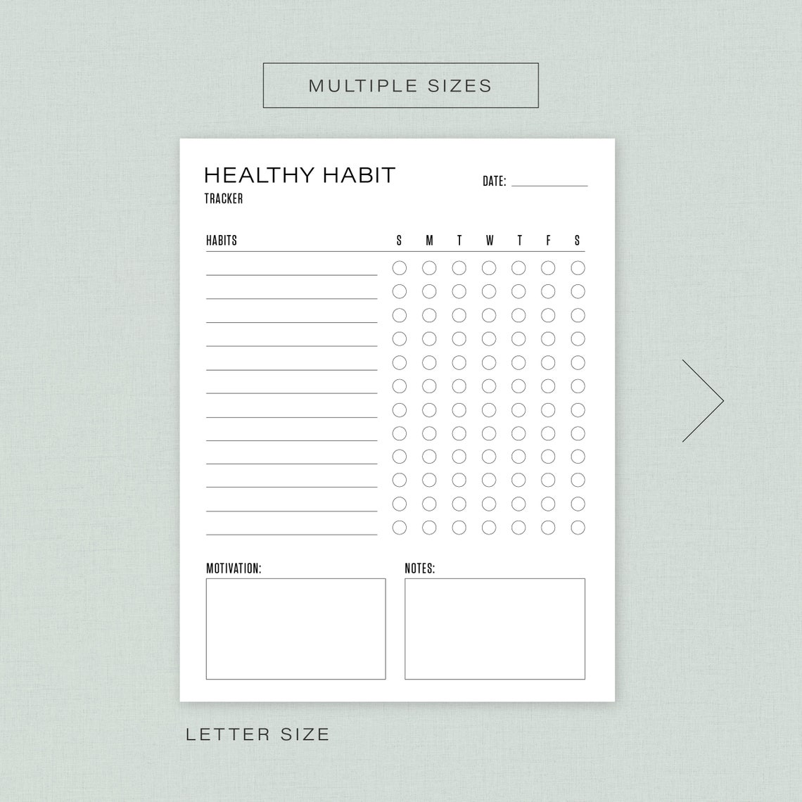 Habit Tracker Printable Healthy Habit Worksheet for Habit Tracking ...
