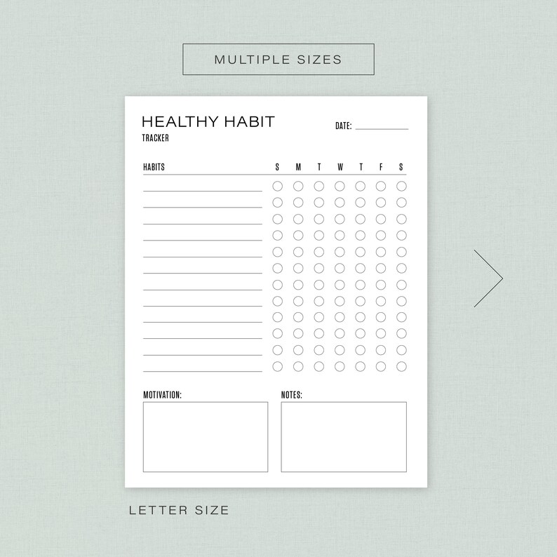 Habit Tracker Printable Healthy Habit Worksheet for Habit Tracking ...