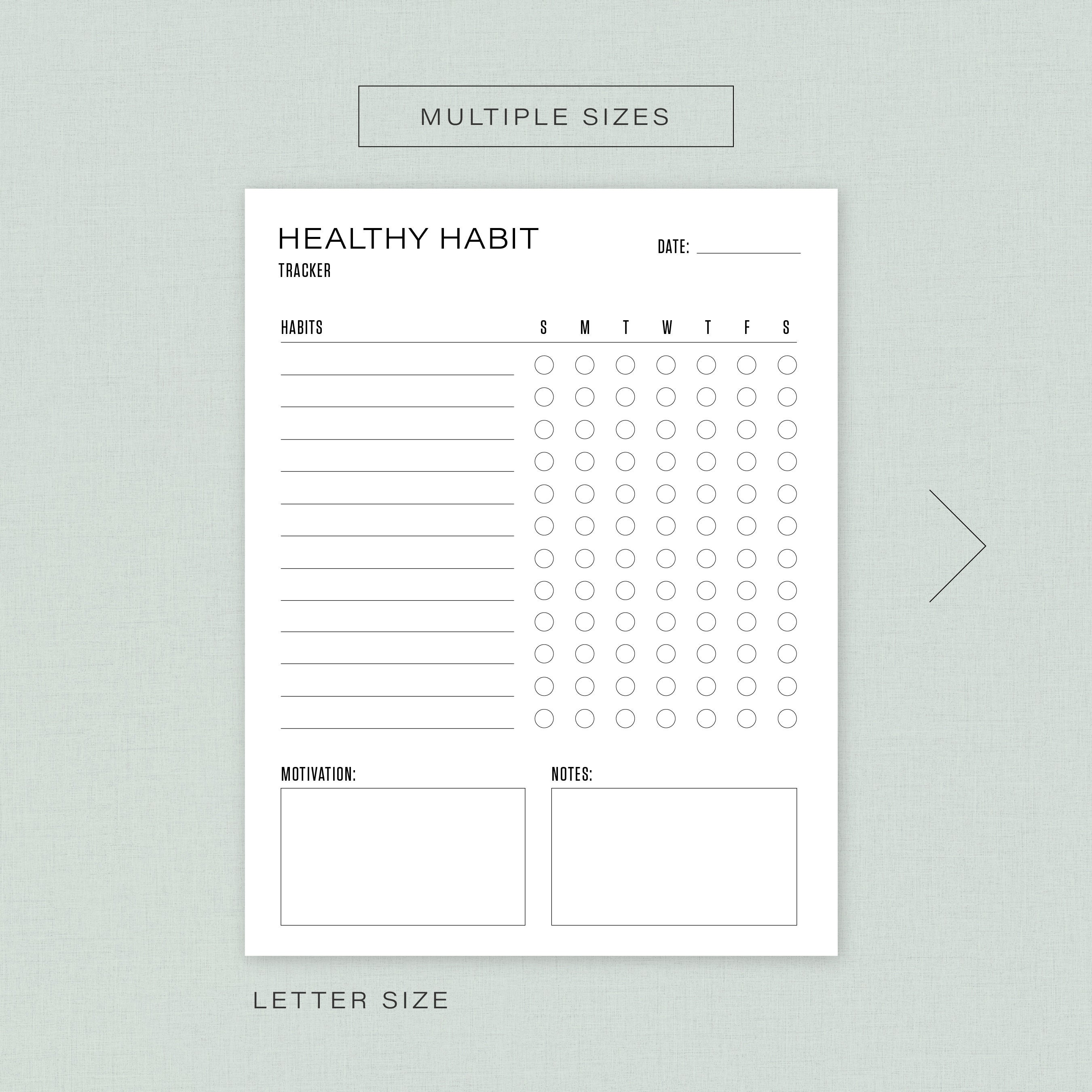 Habit Tracker Printable Healthy Habit Worksheet for Habit Tracking ...