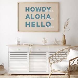 Howdy Aloha Hello Beach House Poster Digital Coastal Cowgirl Print ...