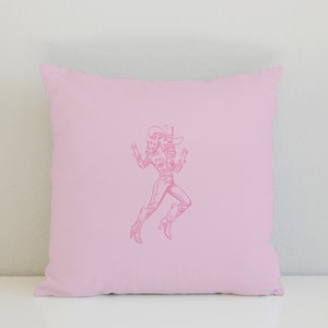Pink Retro Cowgirl Accent Pillow Punchy Western Home Decor for Retro ...