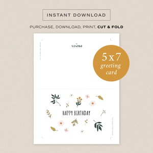 Printable Birthday Card Minimal for Last Minute Birthday Gift Card ...