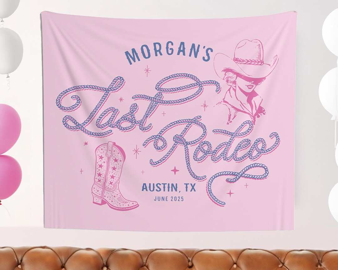 Last Rodeo Bachelorette Party Banner Cowgirl Theme Bachelorette ...
