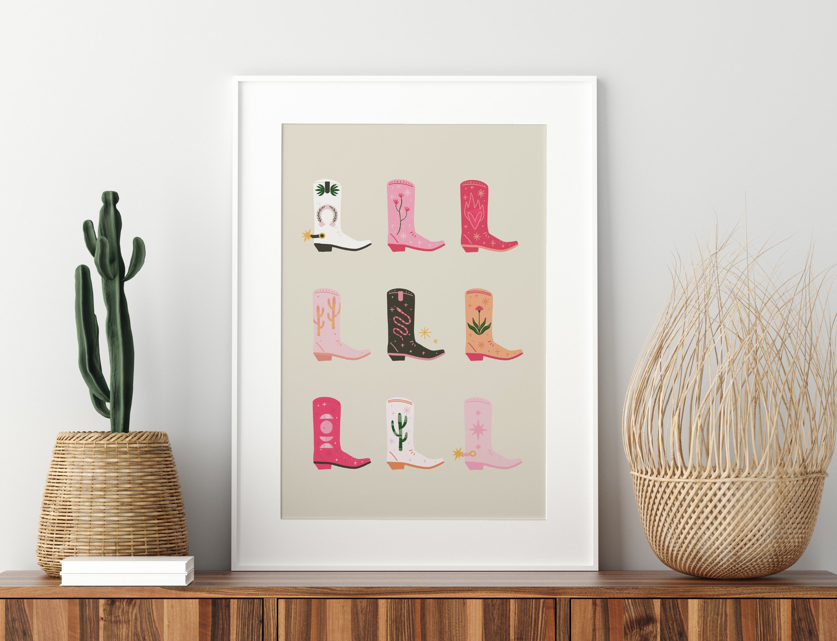 Coastal Cowgirl Boots Print Western Printable Wall Art - Etsy