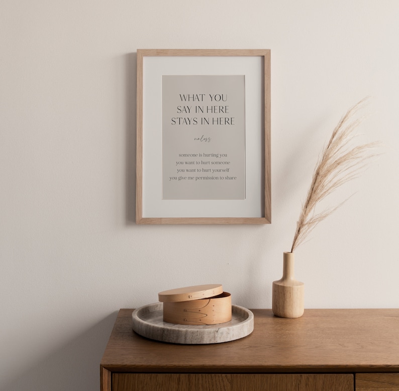 Confidentiality Poster Boho Counseling Office Decor School Psychologist ...