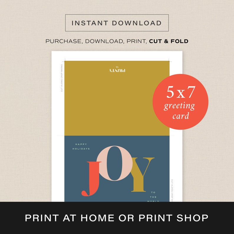 Printable Christmas Card Printable Holiday Card Modern - Etsy