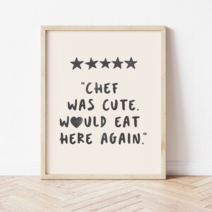 Cute Kitchen Poster for Cooking Lover Gift Idea for Home Chef Kitchen ...