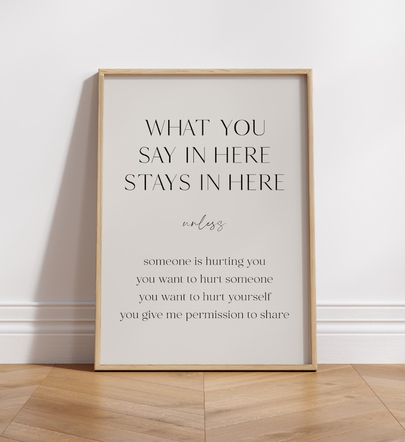 Confidentiality Poster Boho Counseling Office Decor School Psychologist ...