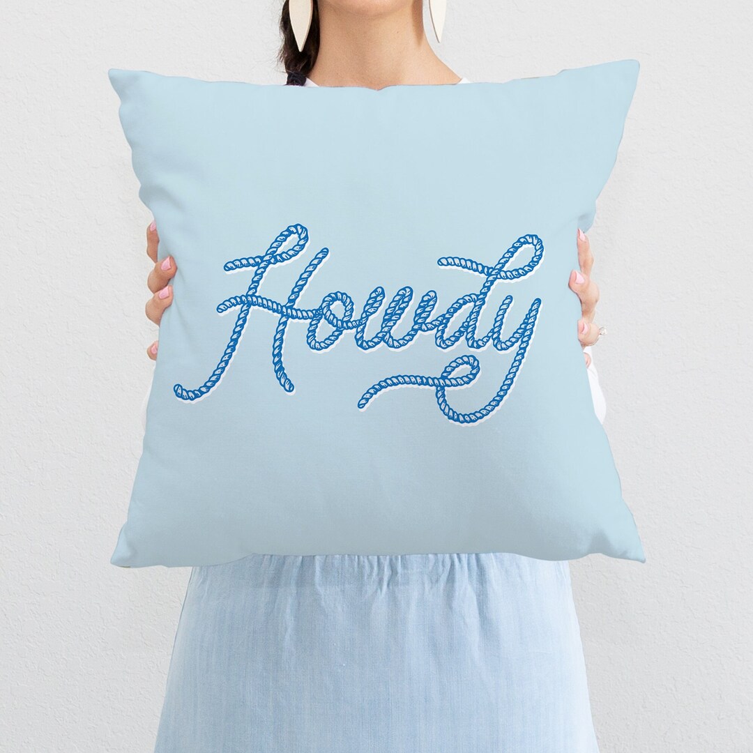 Blue Howdy Western Pillow Nursery Throw Pillow Baby Western Nursery ...