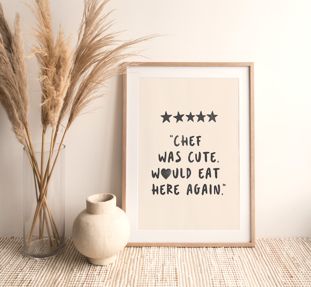 Cute Kitchen Poster for Cooking Lover Gift Idea for Home Chef Kitchen ...
