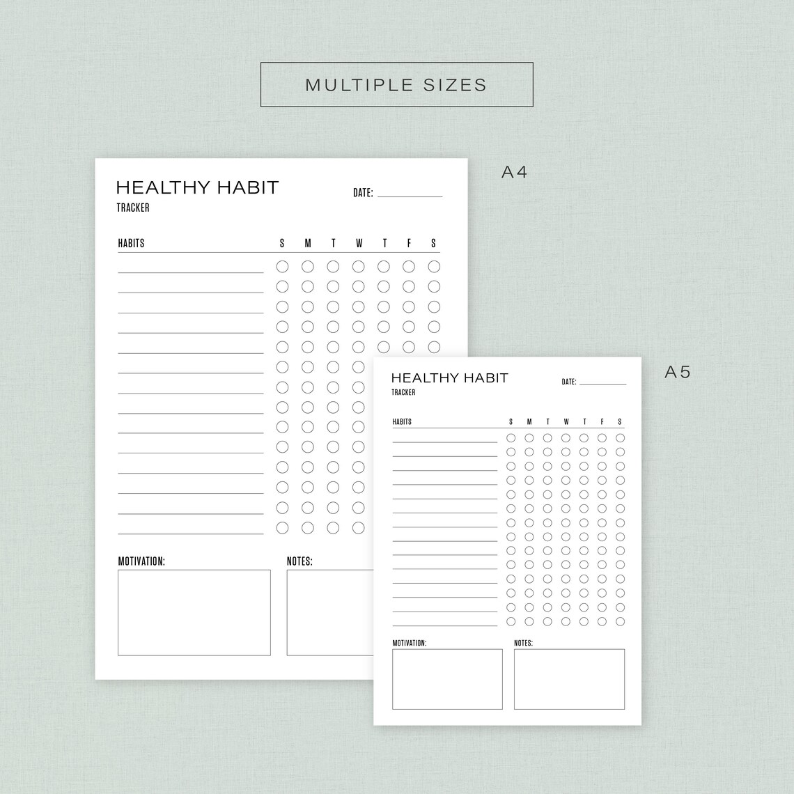 Habit Tracker Printable Healthy Habit Worksheet for Habit Tracking ...