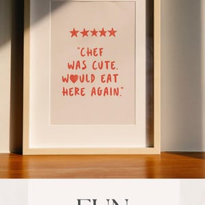Funny Kitchen Wall Art Food Critic Art Idea for Cooking Enthusiast ...