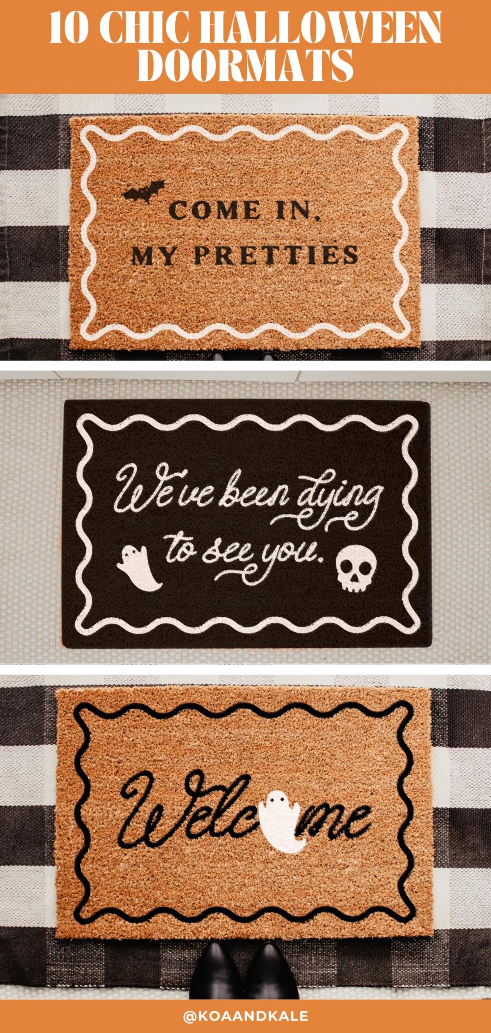 Ghost Welcome Mat Farmhouse Halloween Decor for Front Door Cute ...