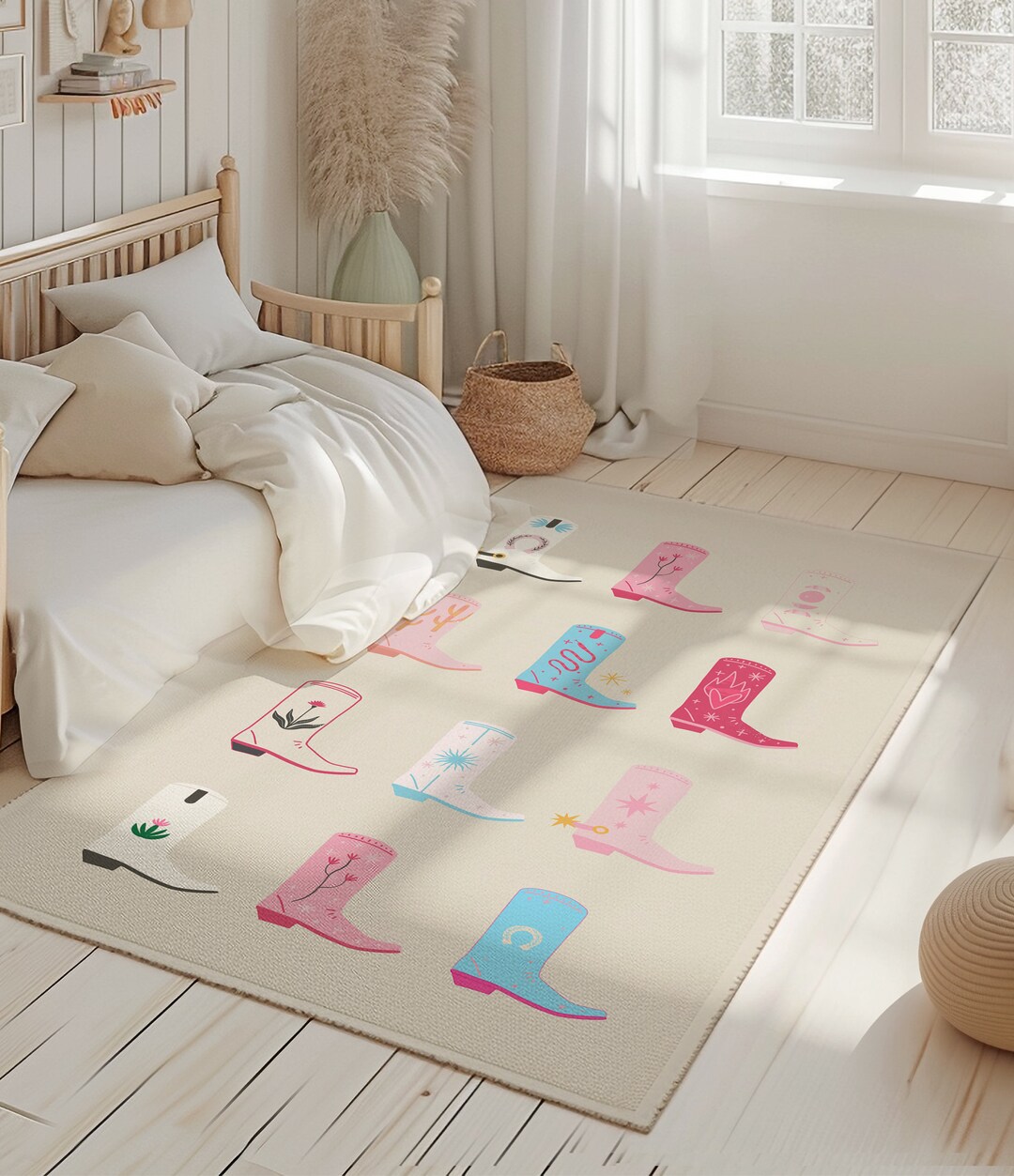 Western Nursery Rug Western Nursery Decor Girl Cowgirl Boots Rug for ...