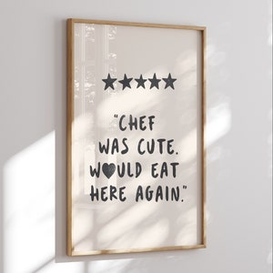 Cute Kitchen Poster for Cooking Lover Gift Idea for Home Chef Kitchen ...