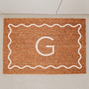 Personalized Scallop Doormat Custom Monogram Housewarming Gift Custom ...