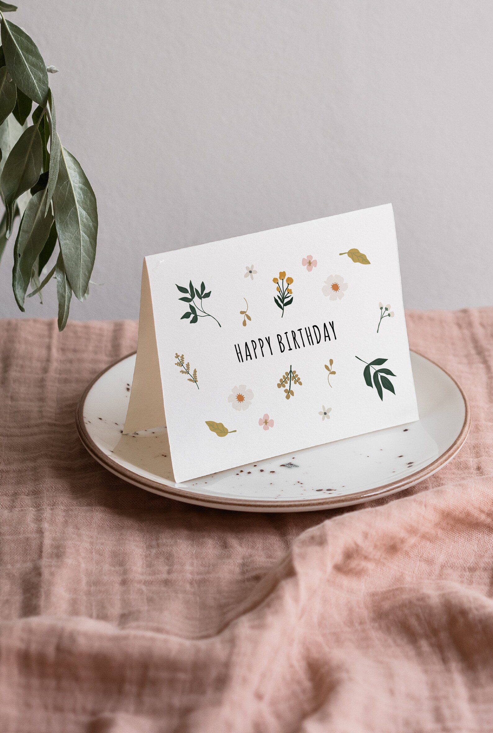 Printable Birthday Card Minimal for Last Minute Birthday Gift Card ...