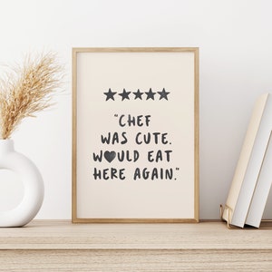 Cute Kitchen Poster for Cooking Lover Gift Idea for Home Chef Kitchen ...