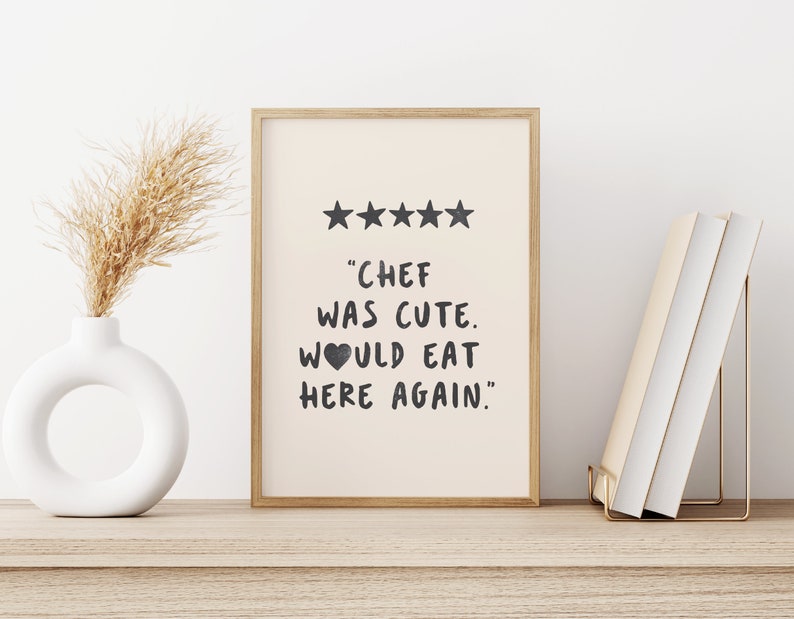 Cute Kitchen Poster for Cooking Lover Gift Idea for Home Chef Kitchen ...