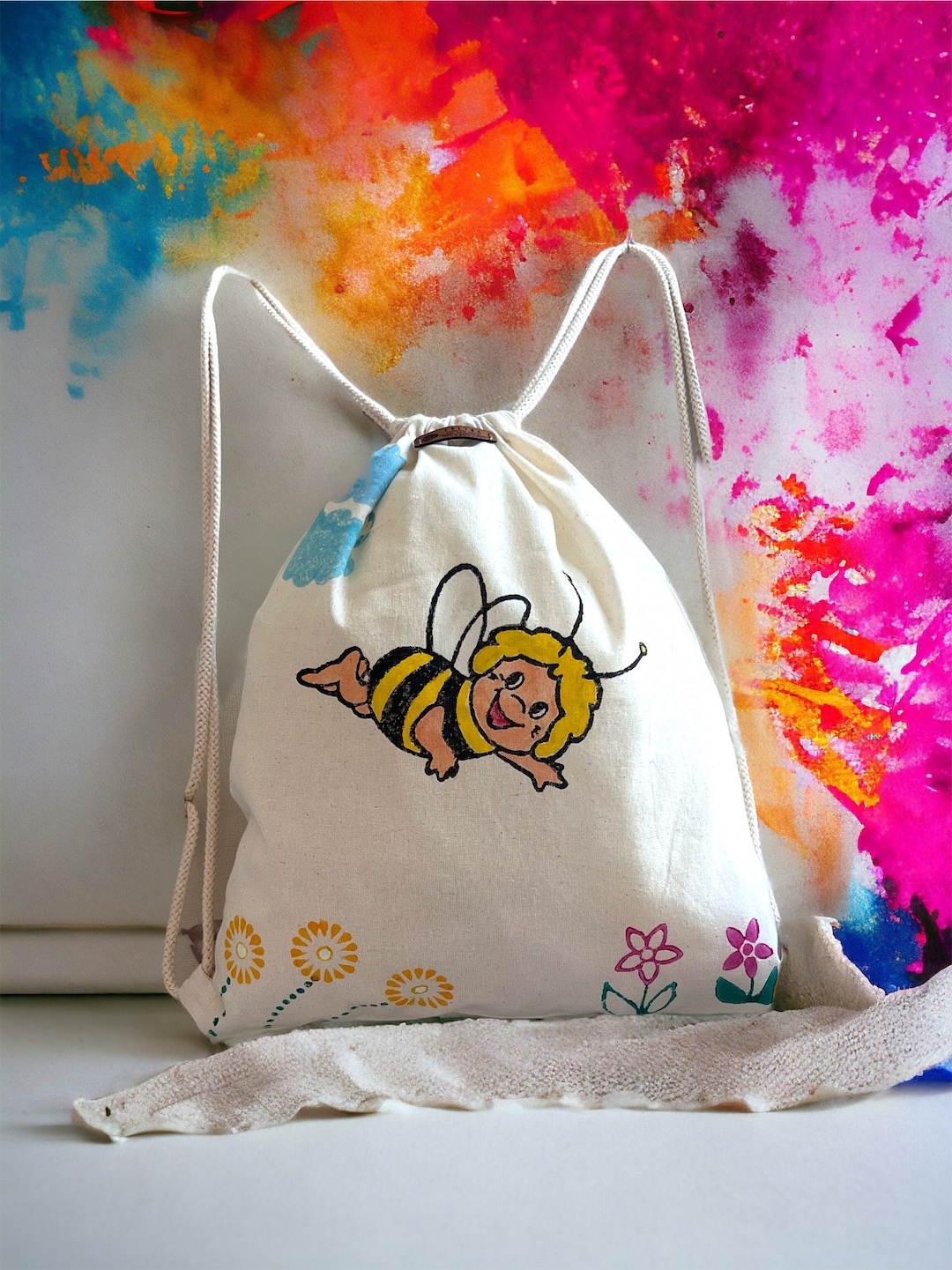 Personalized Handcrafted Bee Maya Backpack for Kids Custom Cotton Bag ...