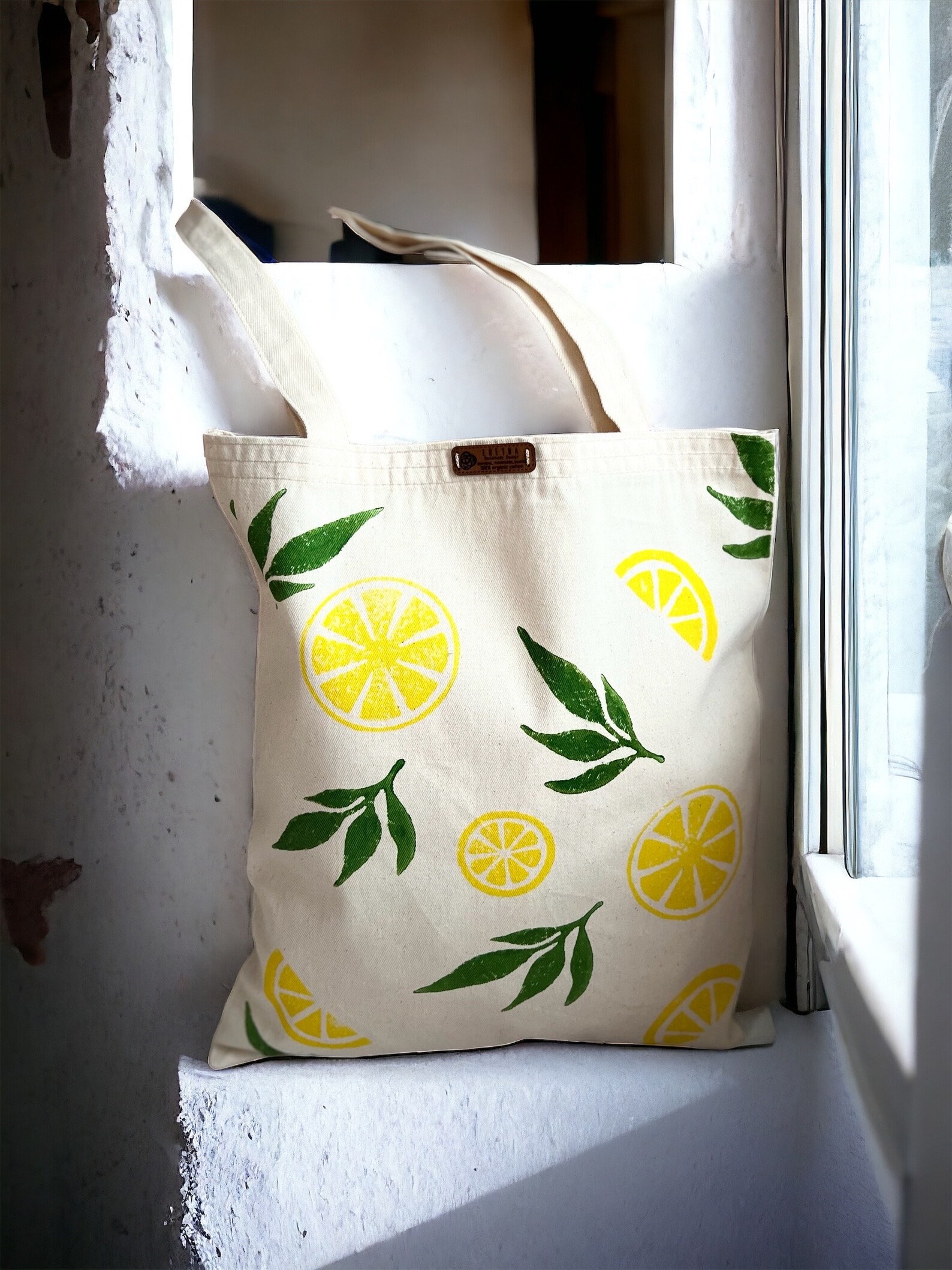 Lemon Print Cotton Tote Bag – Gusseted Shopping Bag - Etsy