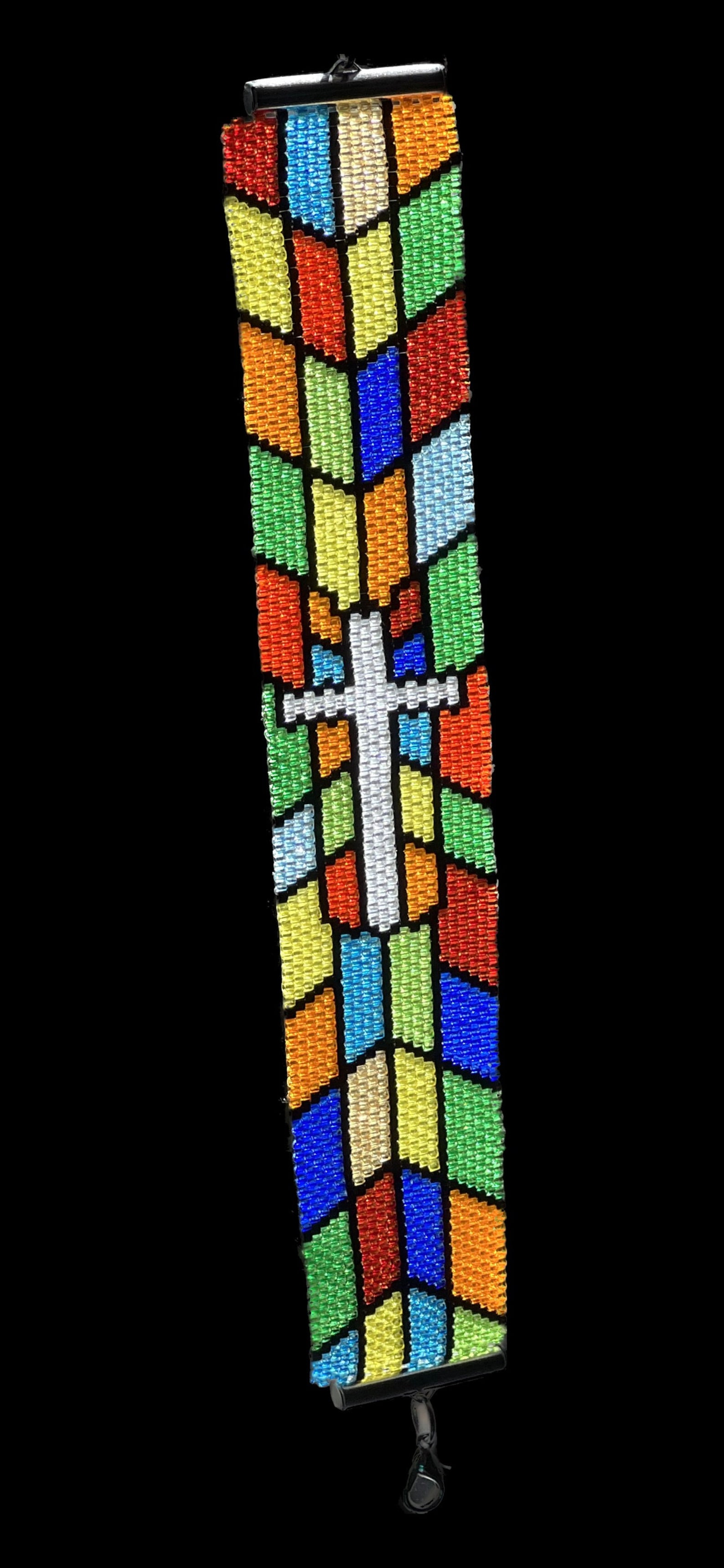 Even Count Peyote Stained Glass Cross - Etsy