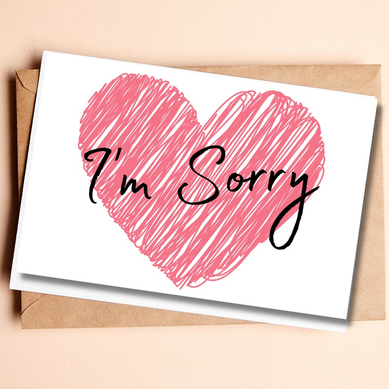 I'm Sorry 4x6 Card, Printable, Digital Download, Cardstock Recommended ...