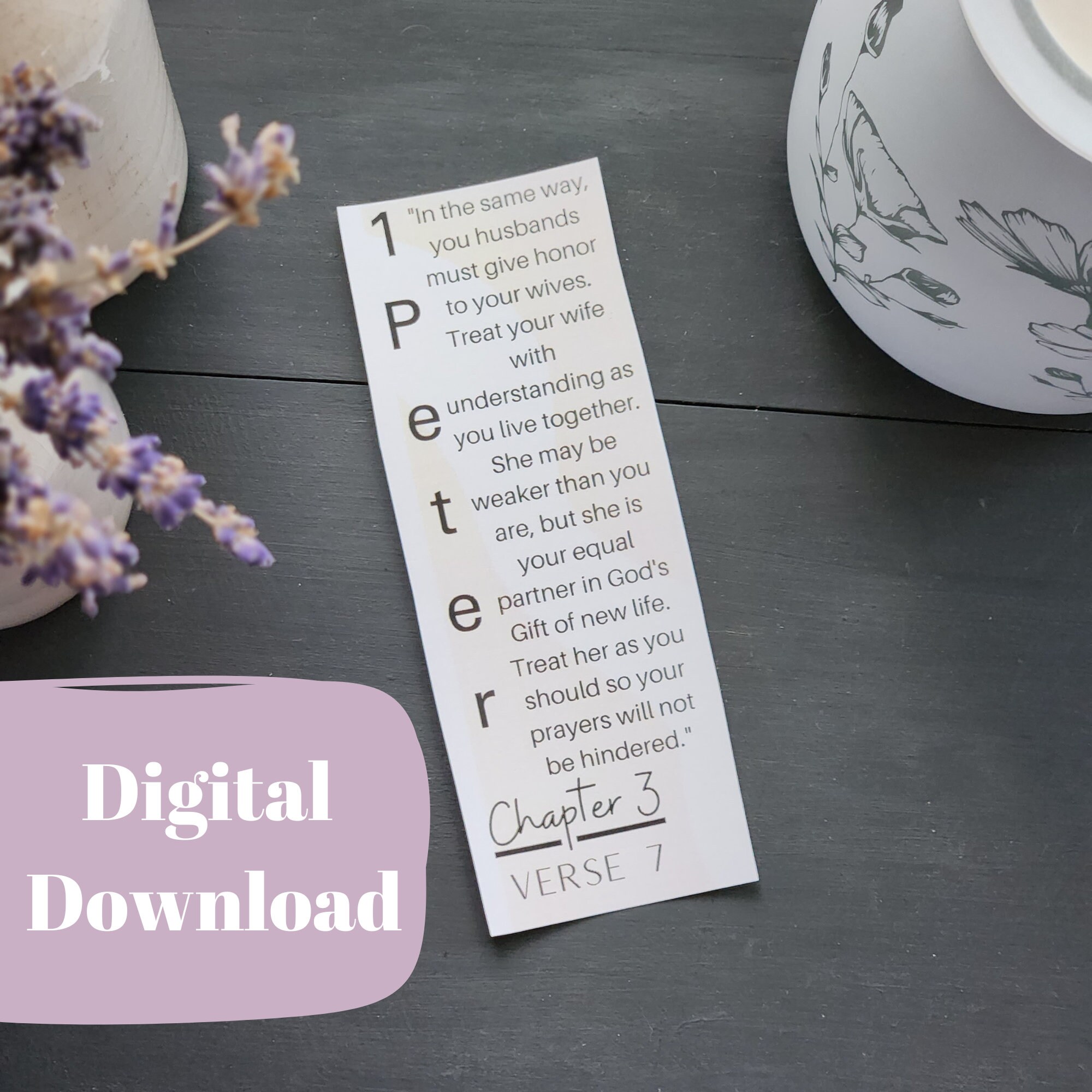 1 Peter Chapter 3 Bookmarks - Digital Download - Verse's - Christian ...