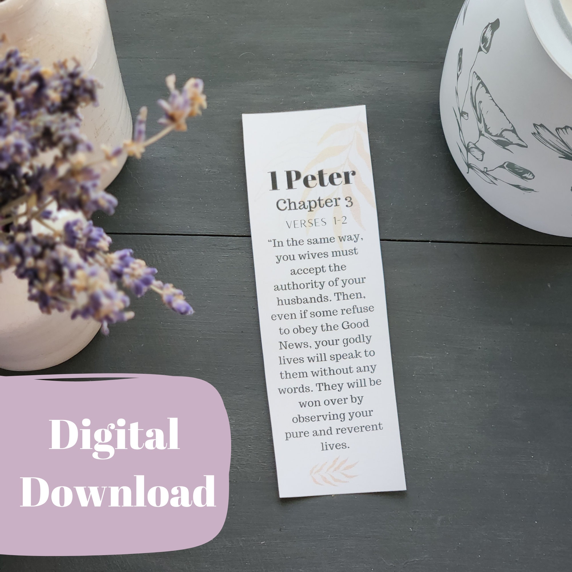 1 Peter Chapter 3 Bookmarks - Digital Download - Verse's - Christian ...
