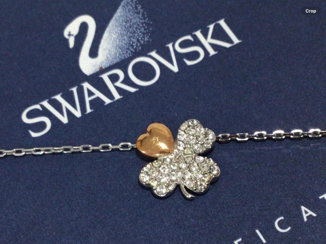 SWAROVSKI CRYSTAL “lucky Clover and Heart” NECKLACE W/ Swarovski ...