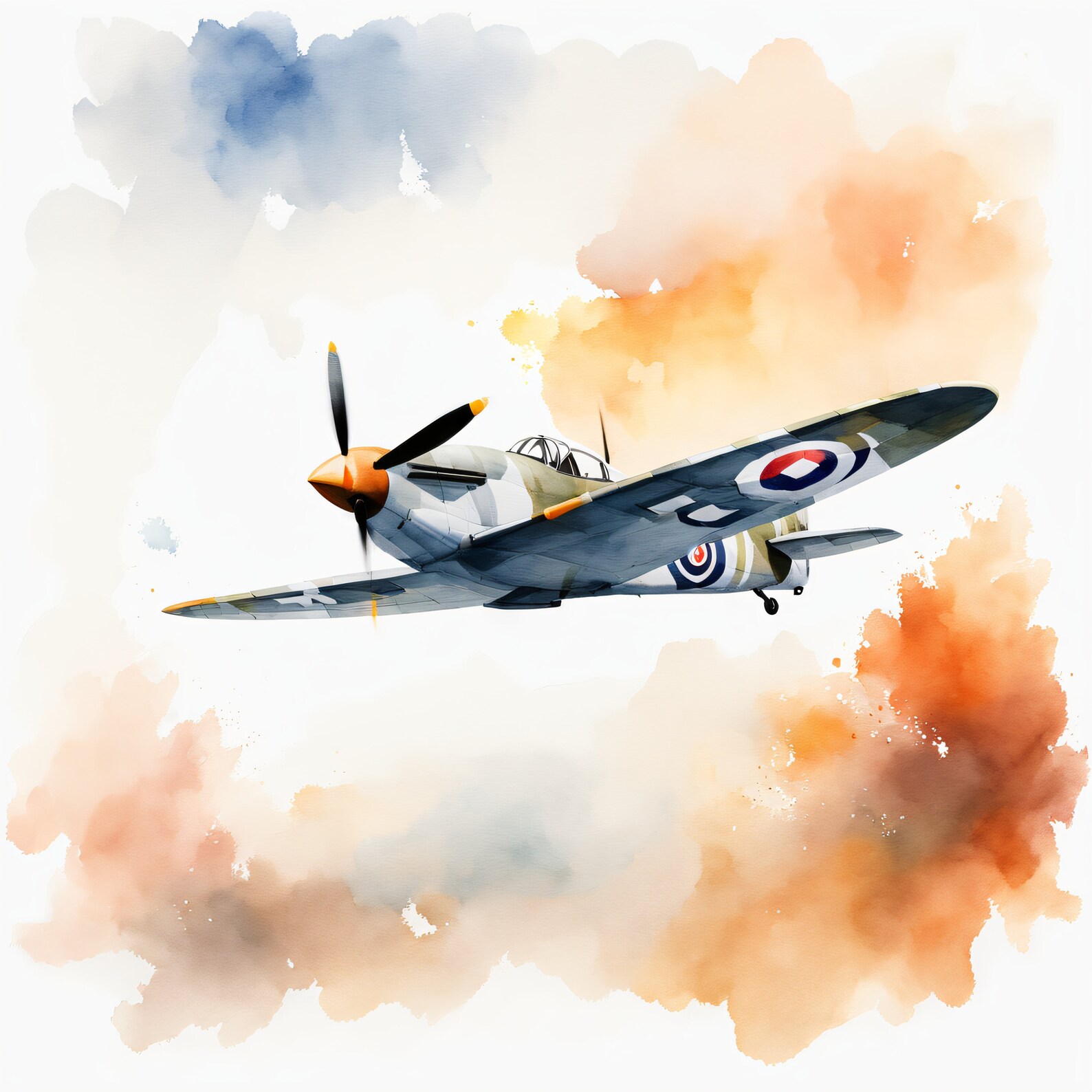 Digital Art File of a Spitfire Supermarine (16), Printable, Painting AI ...