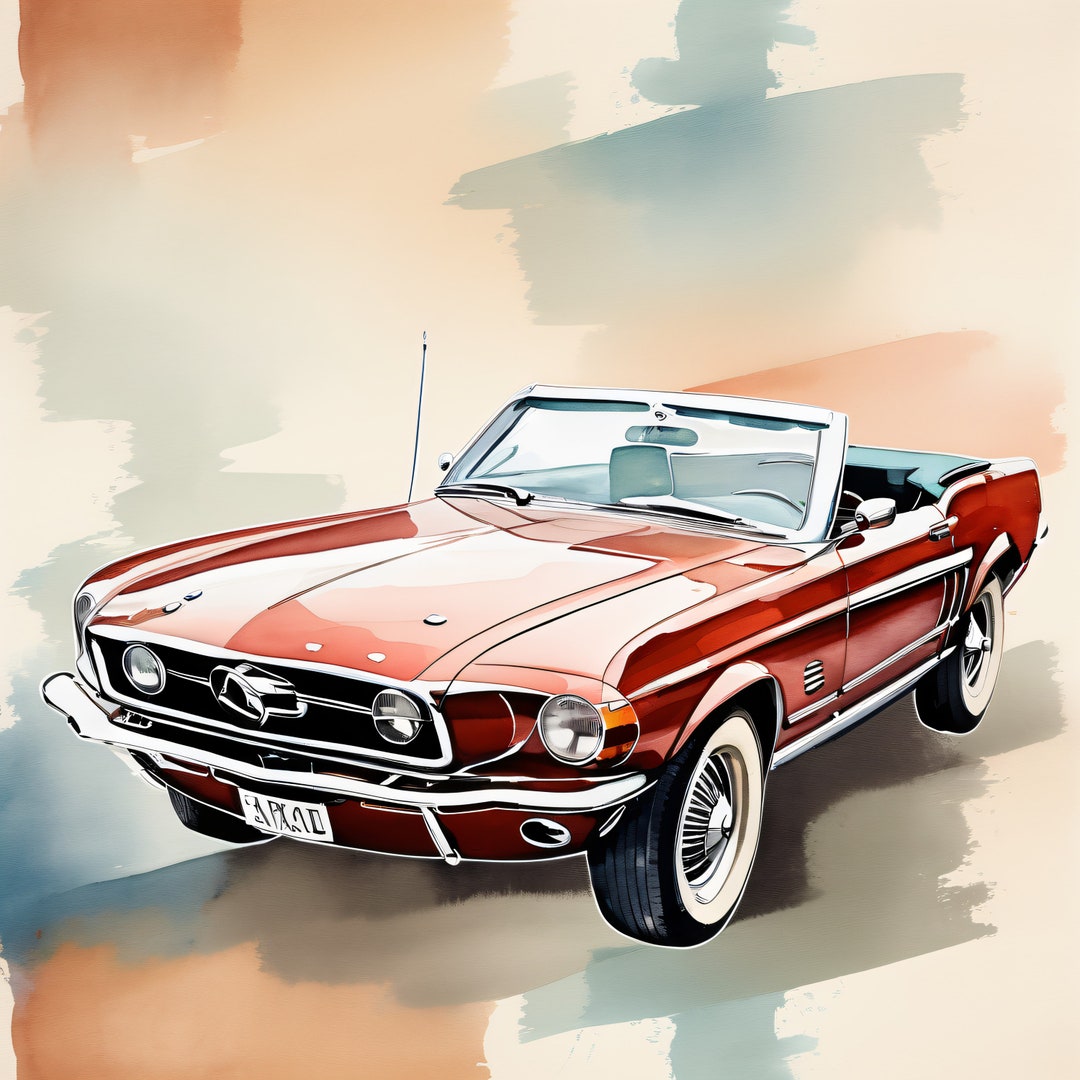 Digital Art File of a Classic Sports Car (11), Printable, Digital AI ...
