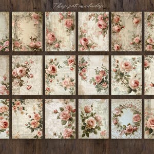Blush Rose Digital Paper: Shabby Chic Scrapbook Pages (digital Download ...