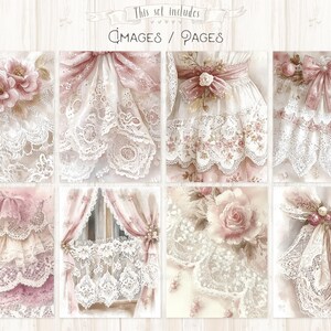 Romantic Lace Ephemera: Shabby Chic Scrapbook Paper (digital Download ...