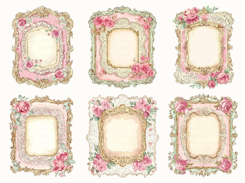 Cottagecore Frames 50 Clipart: DIGITAL Victorian Style Borders, Rustic ...