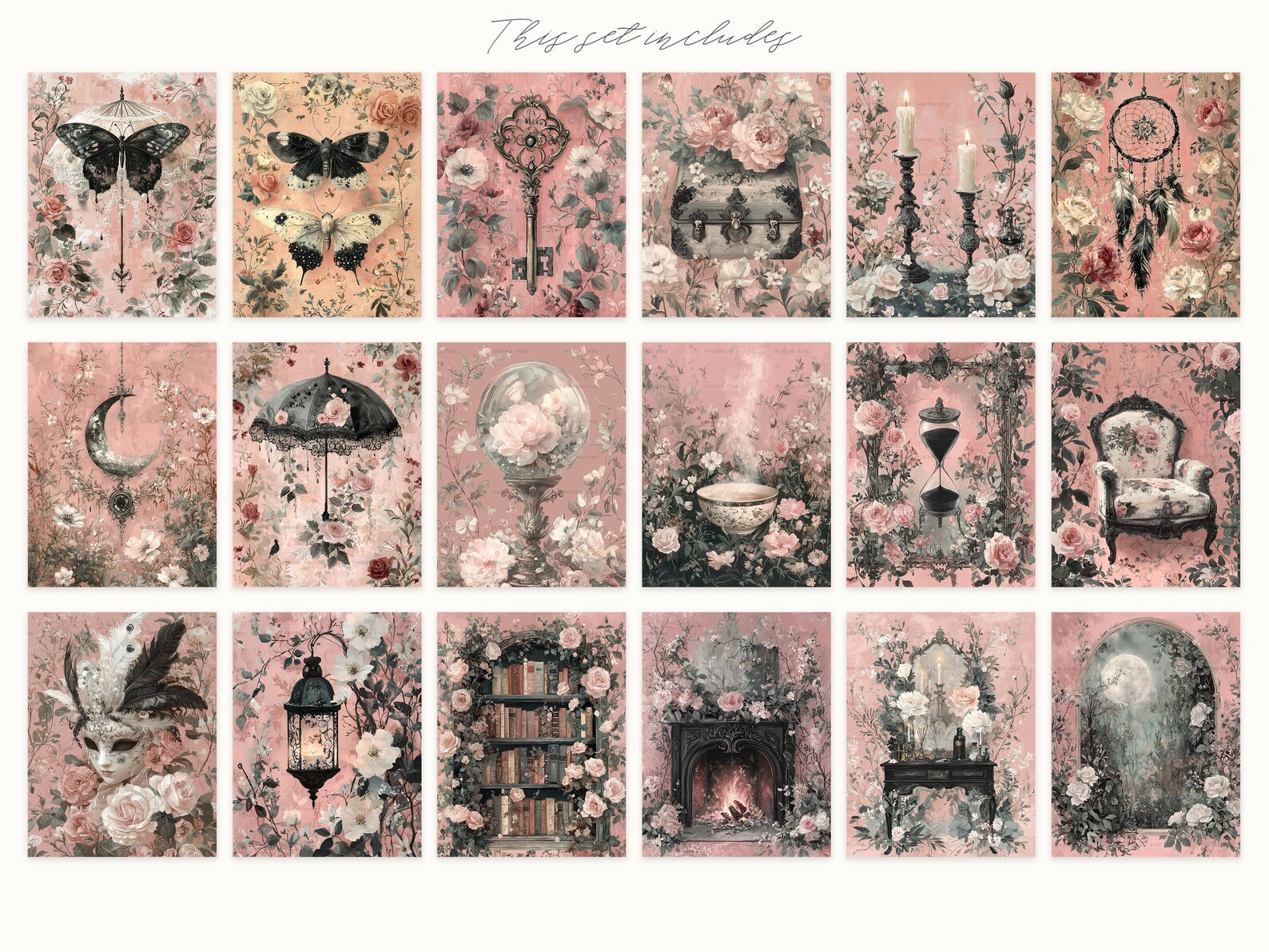 Victorian Watercolor Ephemera: Shabby Chic Halloween Images (digital ...