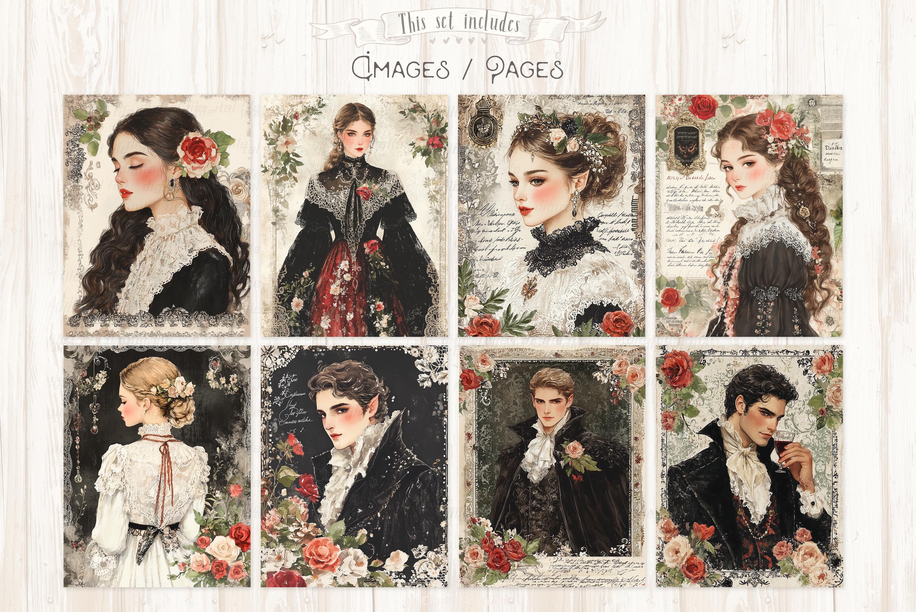 Watercolor Vampire Clipart: Gothic Halloween Printable Images (digital ...