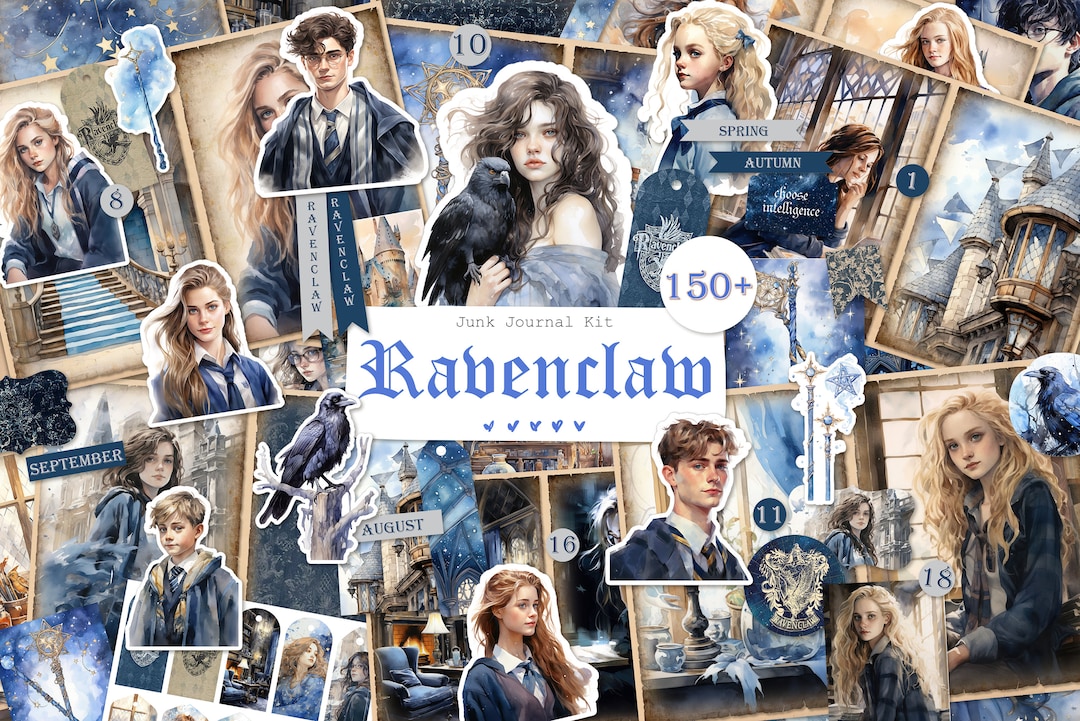 Ravenclaw Junk Journal Kit : Wizard School, Hogwarts, Pages, Scrapbook ...
