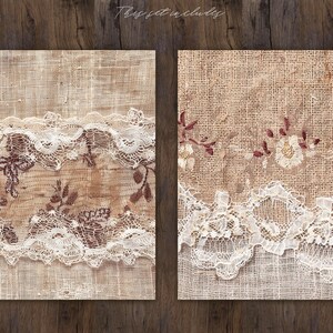 Shabby Chic Paper Textures: Vintage Fabric Backgrounds (digital ...
