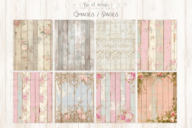 Shabby Chic Backgrounds 154 Images: Vintage Pink Grey Green Wooden ...