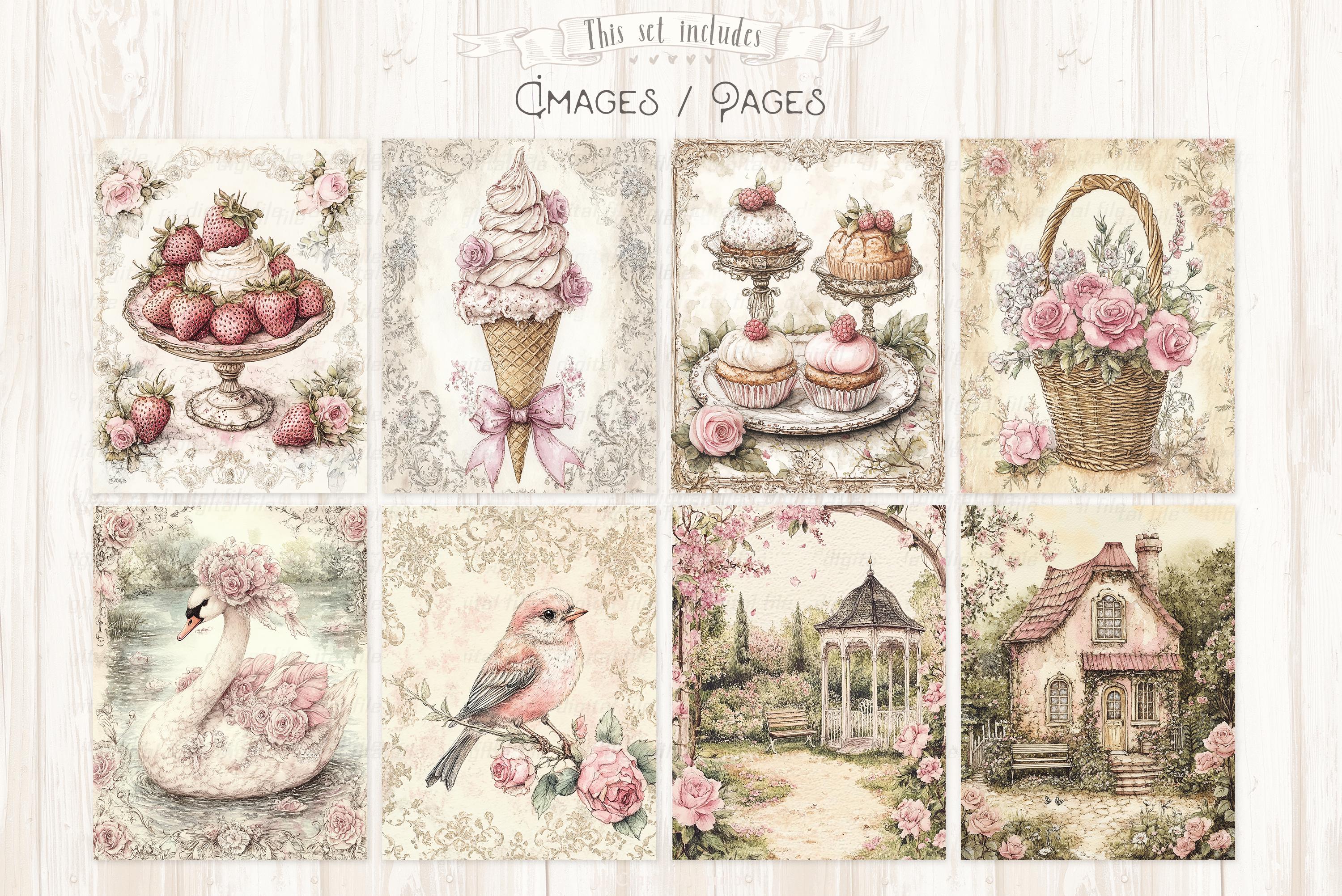 Coquette Aesthetics 122 Images: DIGITAL Scrapbook Pages, Romantic ...