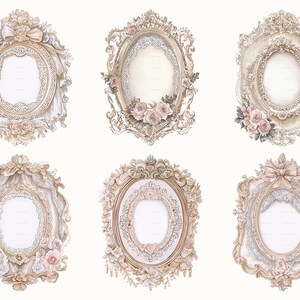 Cream Shabby Frames Clipart: Victorian Rustic Borders (digital Download ...