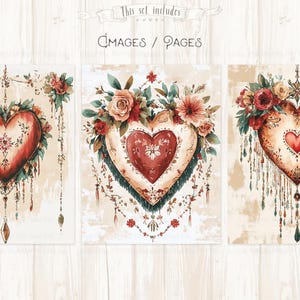 Wild Hearts 36 Images, Pages: Watercolor Boho Love Clipart, American ...