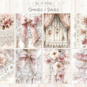 Romantic Lace Ephemera: Shabby Chic Scrapbook Paper (digital Download ...