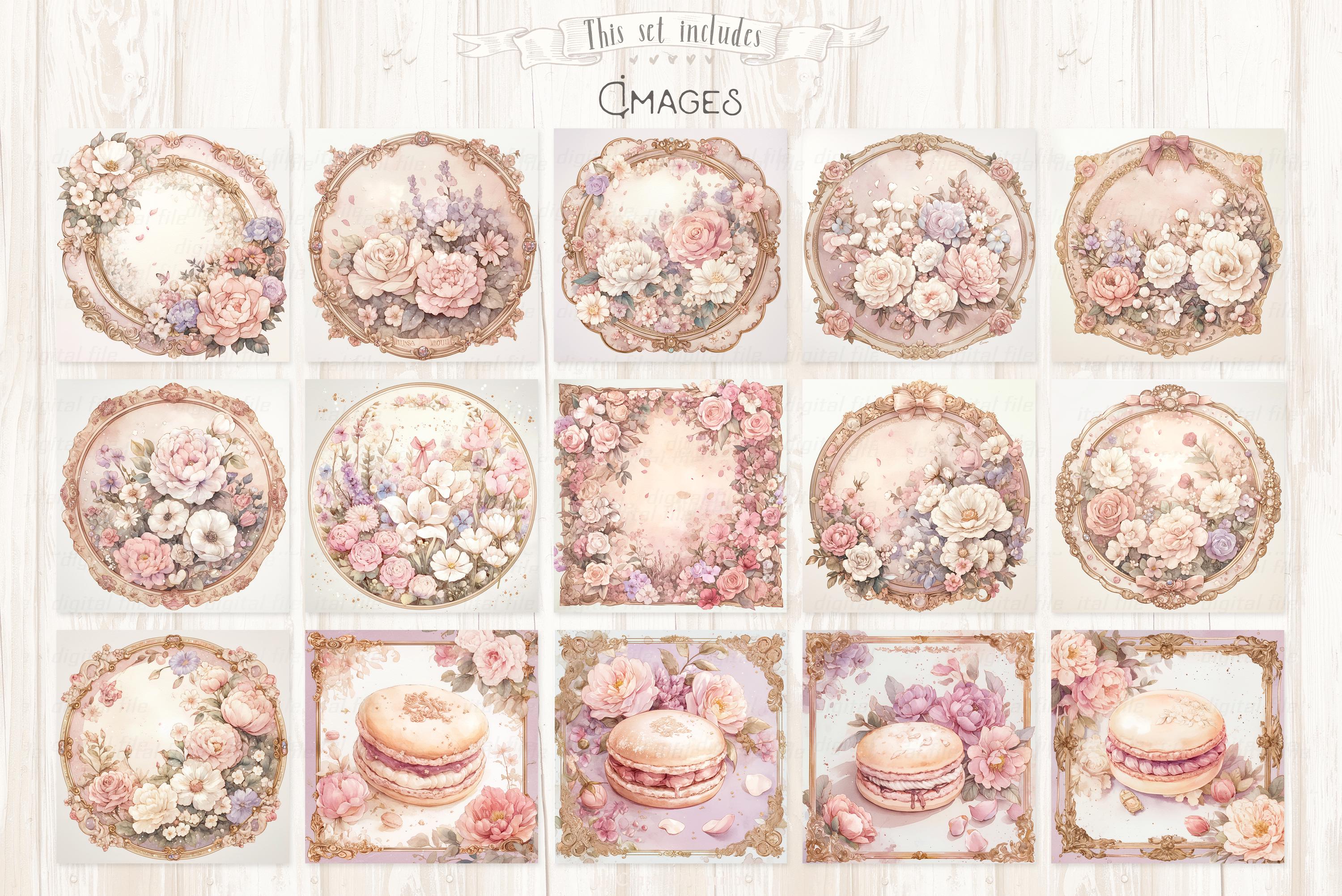 Shabby Chic Floral Clipart: Vintage Bouquet Images (digital Download ...